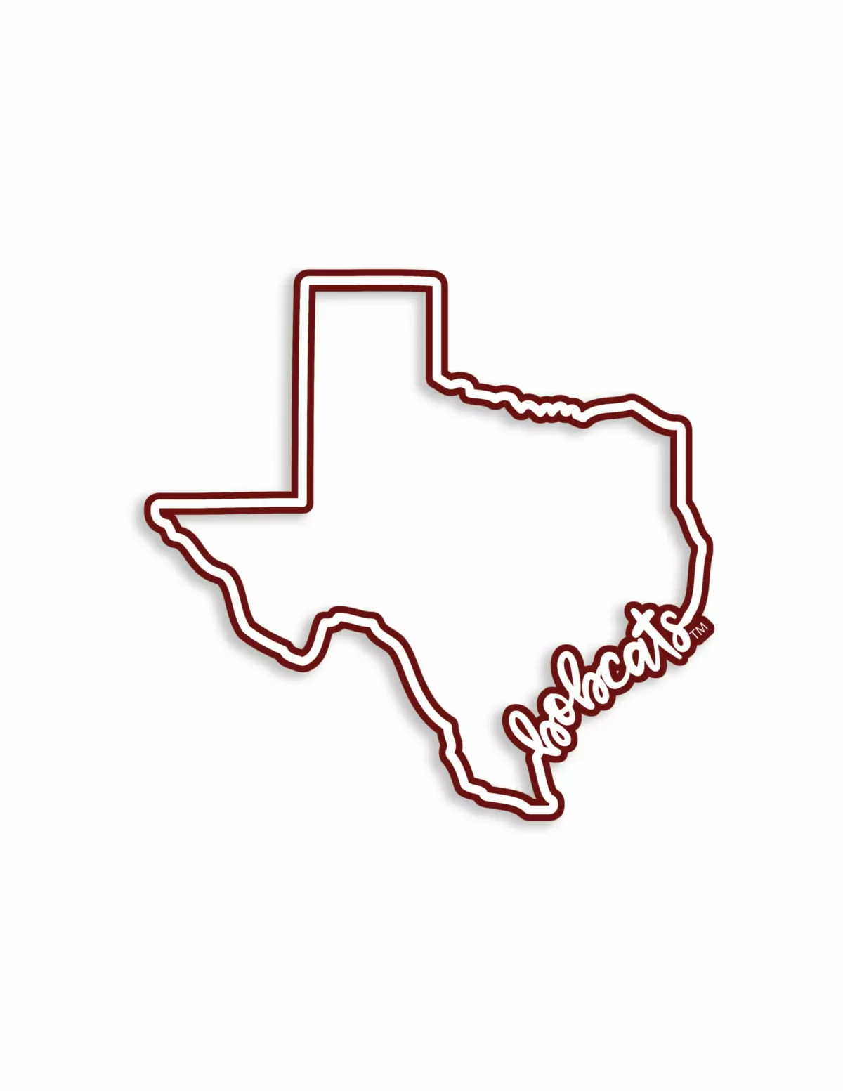 TXST Bobcats State Script Decal - Barefoot Campus Outfitter