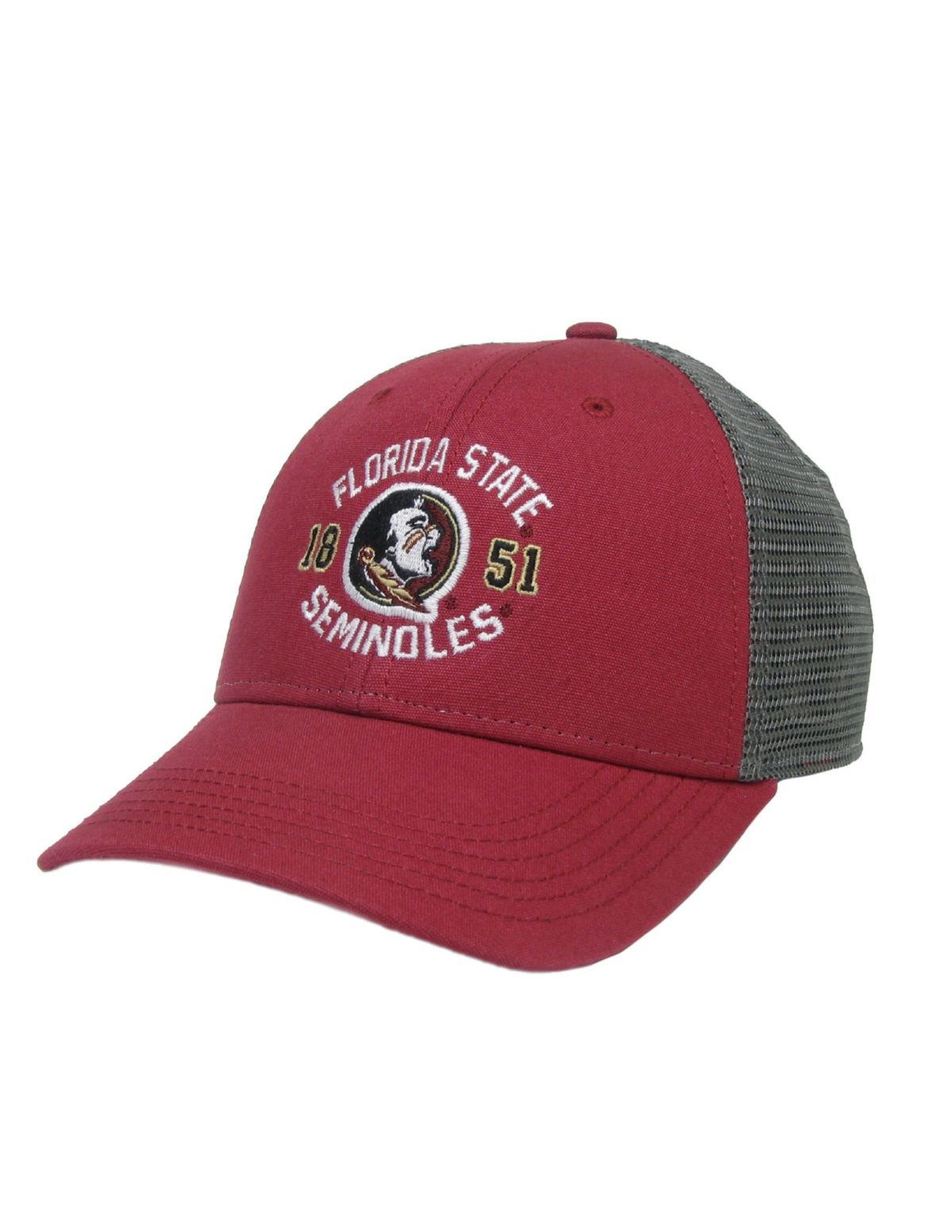 FSU Florida State Over Mascot Adjustable Cap - Barefoot Campus Outfitter