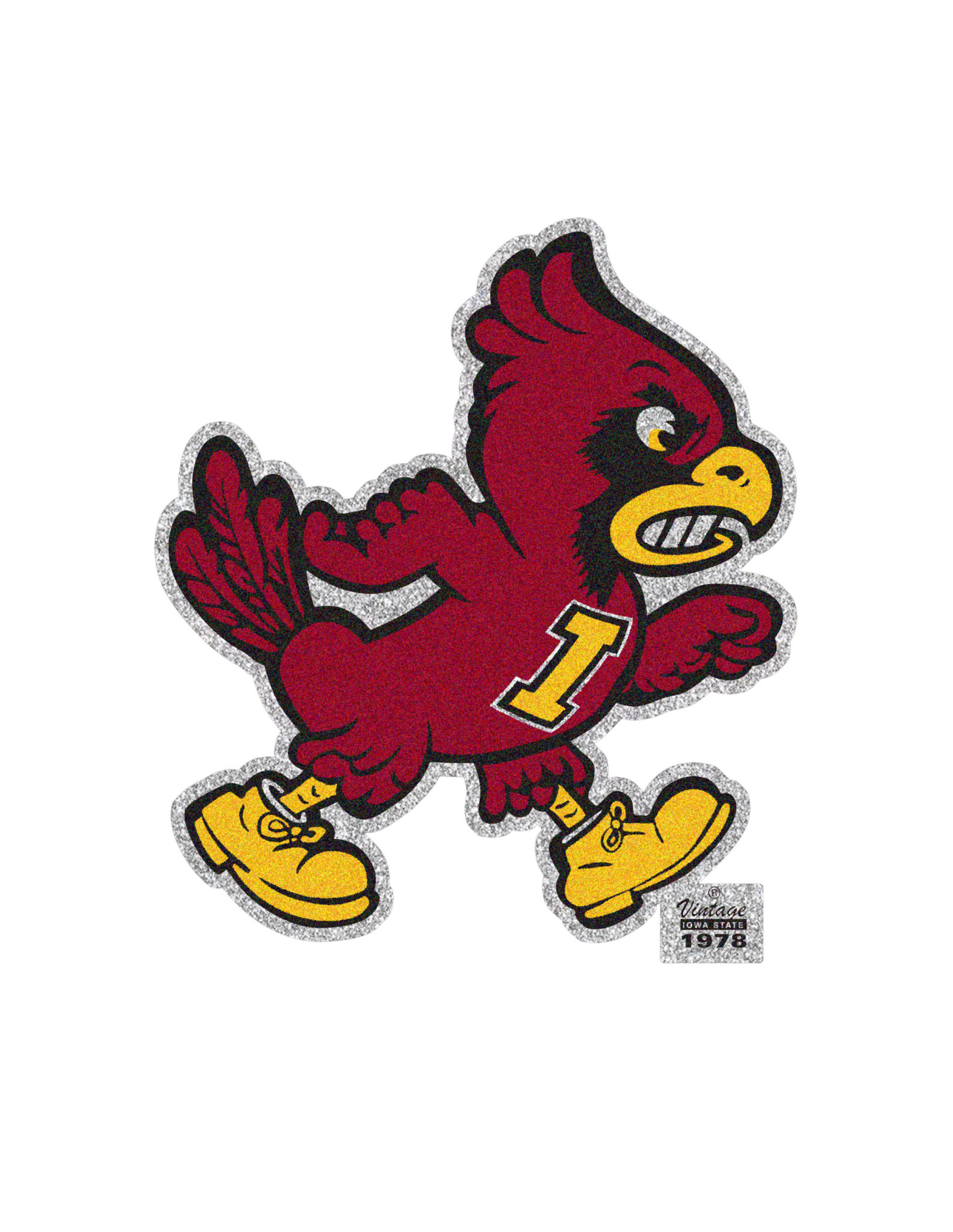 ISU Walking Cy Glitter Decal - Barefoot Campus Outfitter