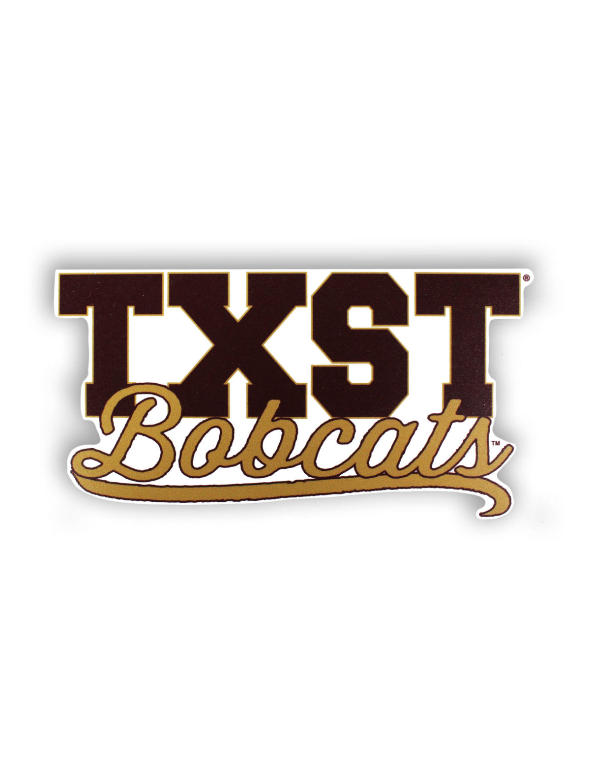 TXST Block Script Decal - Barefoot Campus Outfitter