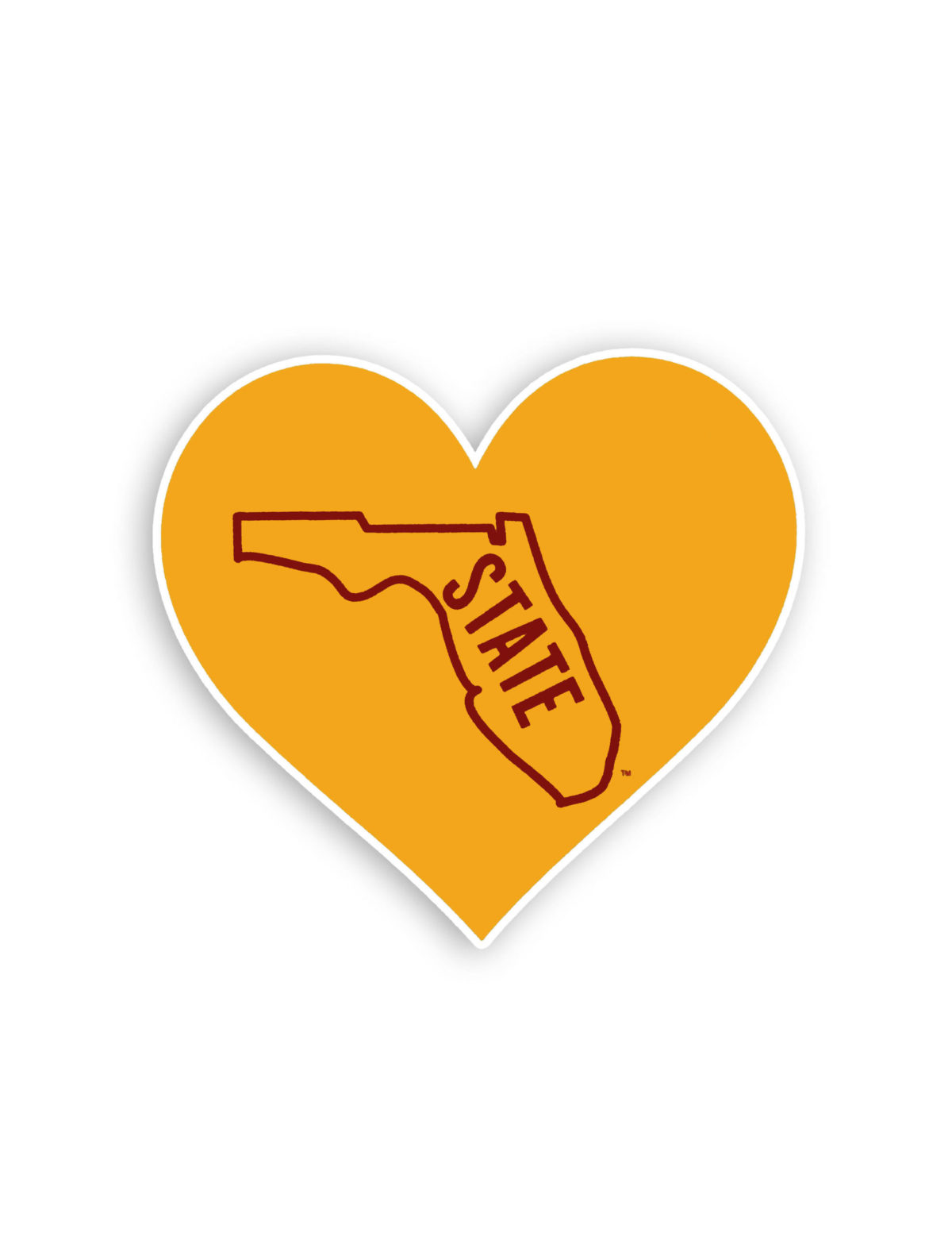 FSU State Heart Decal - Barefoot Campus Outfitter