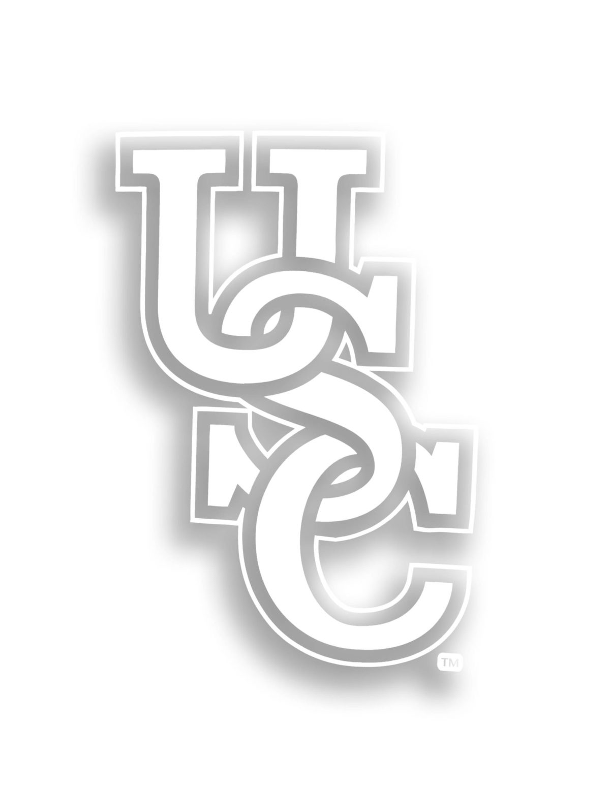 USC Interlocking White Decal - Barefoot Campus Outfitter