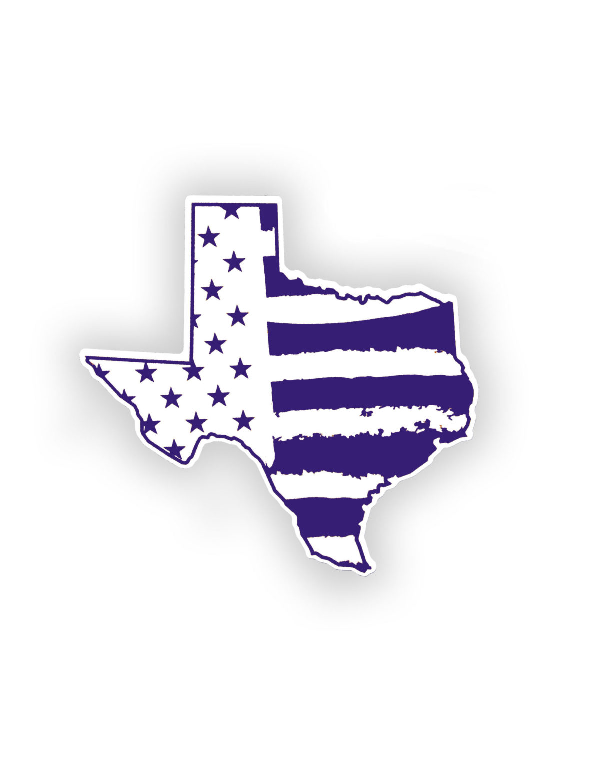TX Purple/White Flag in Texas Decal - Barefoot Campus Outfitter