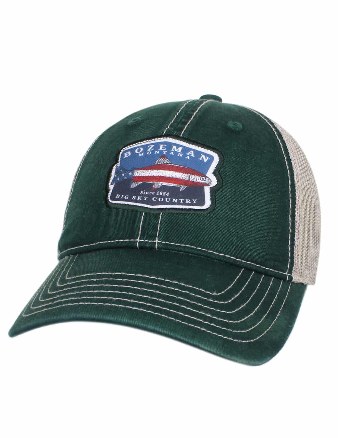 BOZ American Flag Fish Adjustable Cap - Barefoot Campus Outfitter