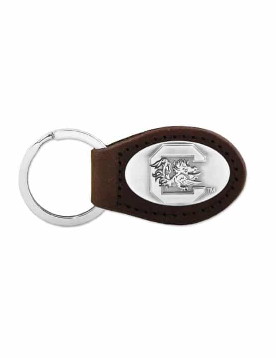 USC Leather Oval Keychain - Barefoot Campus Outfitter