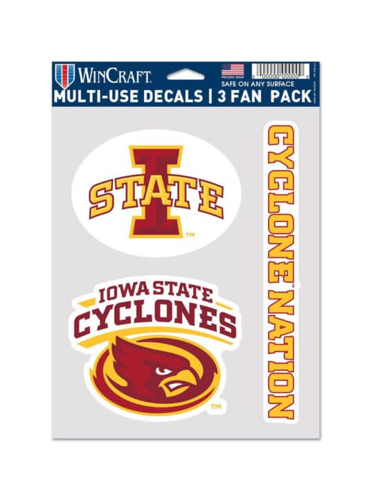 ISU Cyclones Decals 3 Fan Pack - Barefoot Campus Outfitter