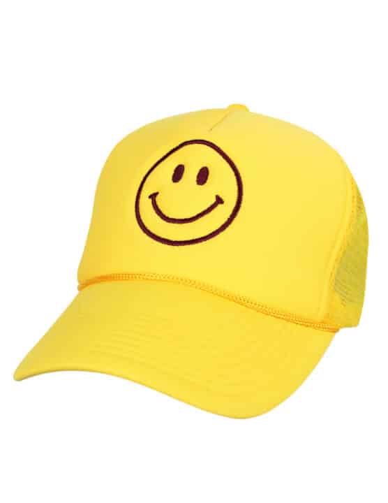 Maroon Smiley Face Trucker - Barefoot Campus Outfitter