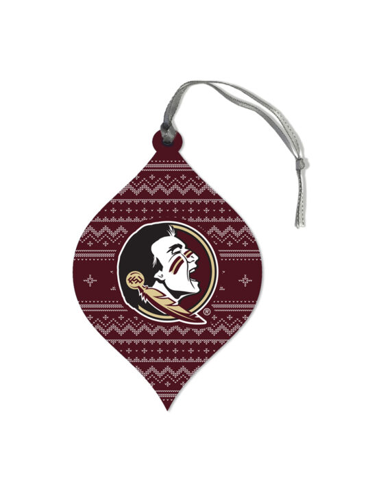 FSU Nordic Sweater Teardrop Ornament - Barefoot Campus Outfitter