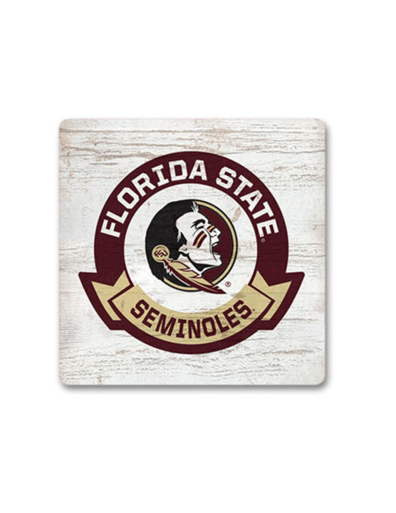 FSU Bottom Banner Square Wood Magnet - Barefoot Campus Outfitter