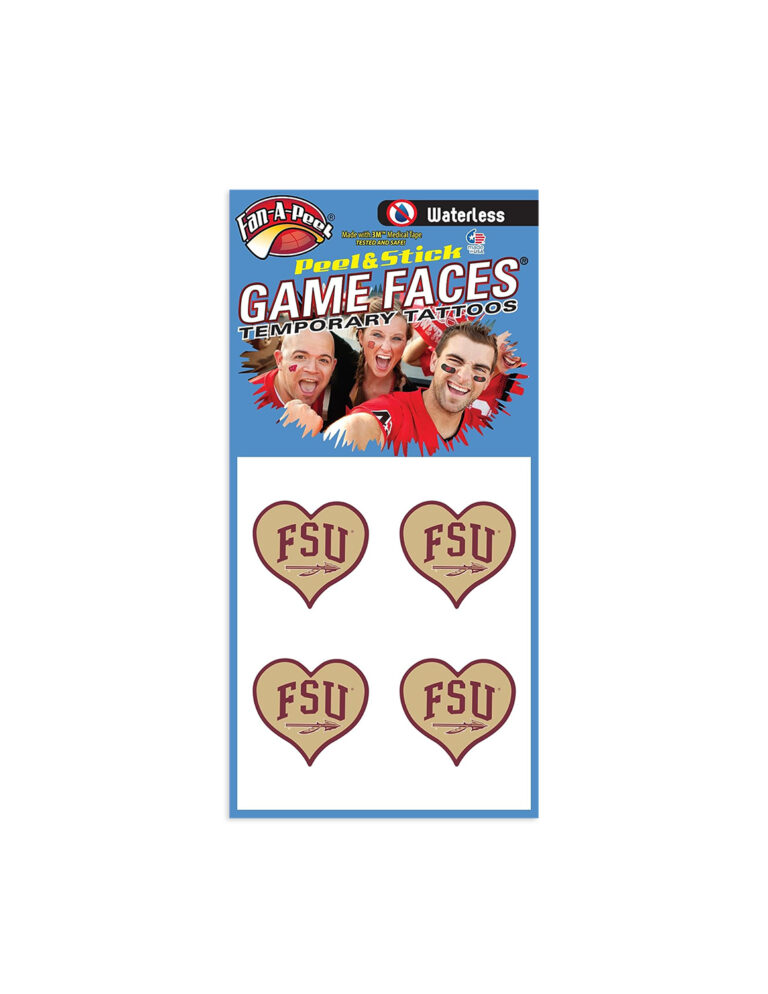 FSU Peel & Stick Heart Tattoos - Barefoot Campus Outfitter