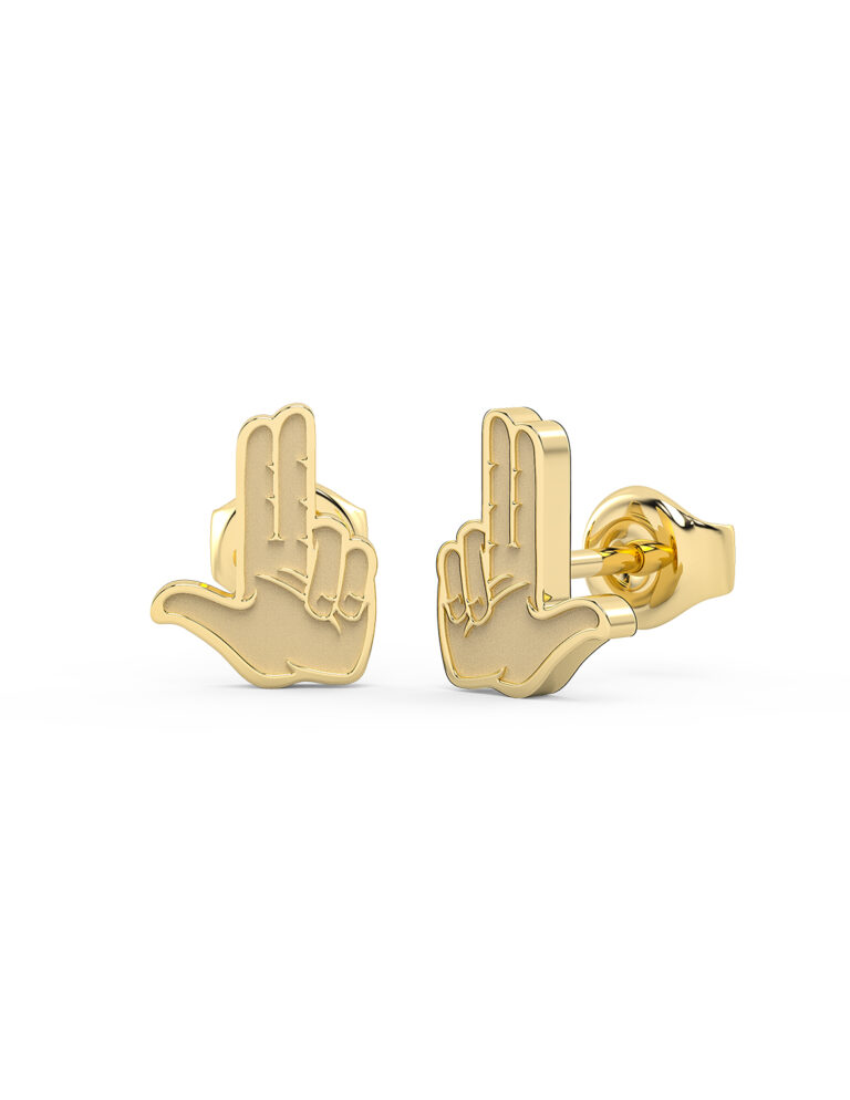 Stainless Steel Texas State Hand Sign Studs - Barefoot Campus Outfitter