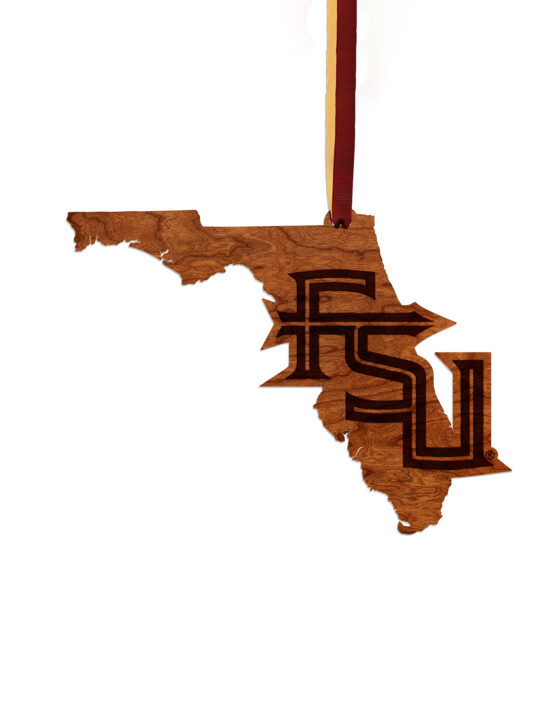 FSU On State Wooden Ornament - Barefoot Campus Outfitter