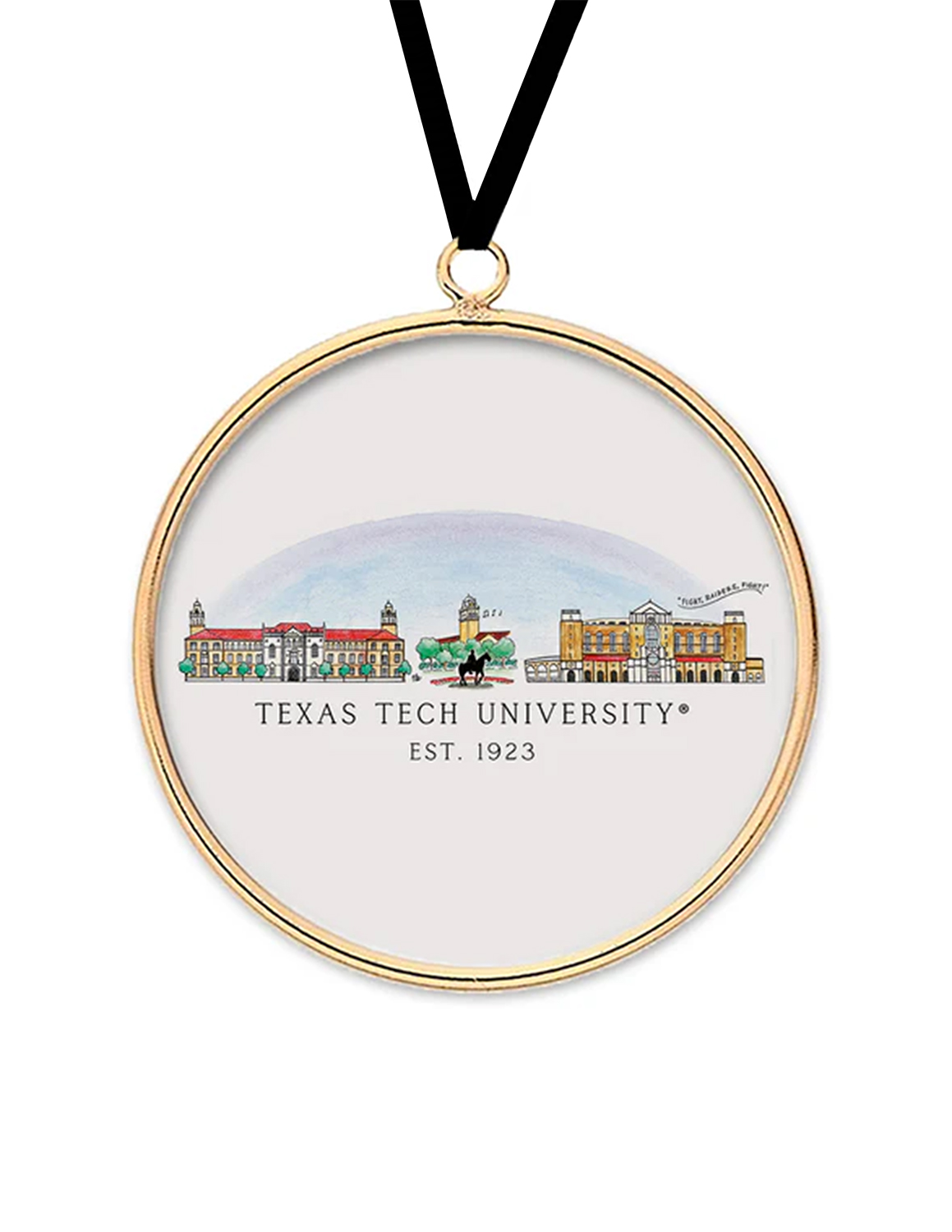 TTU Skyline Glass Ornament - Barefoot Campus Outfitter